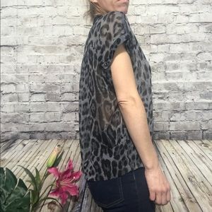 Buffalo David Bitton | Tops | Buffalo Jeans Sheer Cheetah Blouse Slate ...